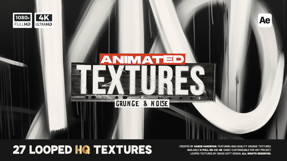 Animated Grunge & Noise Textures, After Effects Project Files | VideoHive
